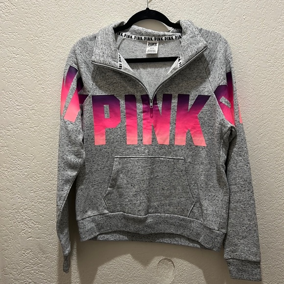 PINK Victoria's Secret | Sweaters | Pink Half Zip Sweatshirt And ...